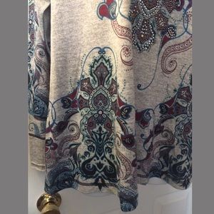 ONE WORLD | Tops | New One World Paisley Floral Studded Sweatshirt ...